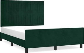 Rám postele bez matrace tmavě zelená 140 x 190 cm samet 3125876