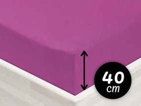 Jersey napínací prostěradlo na extra vysokou matraci JR-009 Šeříkové 180 x 200 - výška 40 cm