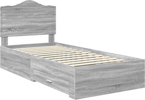 Rám postele s čelo Šedá Sonoma 75 x 190 cm Kompozitní dřevo 3413671