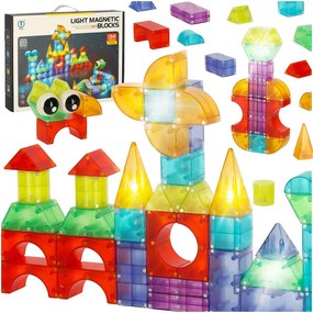 Creative Corner 3D stavební magnetické cihly LED svítící 134 el.