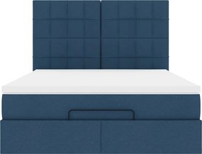 Osmanský rám postele s matrací modrá 140x200cm textil 3313167