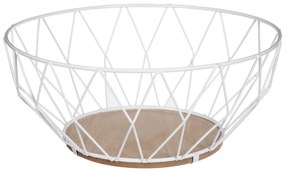 Kovová mísa na ovoce Diamond White, 28x11,5 cm