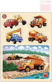 DINO DŘEVO Puzzle vkládací deskové 2v1 Tatra 13 dílků *DŘEVĚNÉ HRAČKY* dn644038