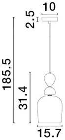 Nova Luce Závěsné svítidlo MURANO, 15,7cm, E14 1x5W