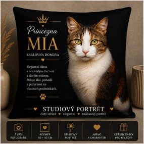 Personalizovaný polštář s mazlíčkem z fotografie – 45 × 45 cm Styl:: Studiový portrét