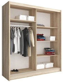 PIASKI SKŘÍNĚ Šatní skříň - MAJA ALU 1/180, matná bílá