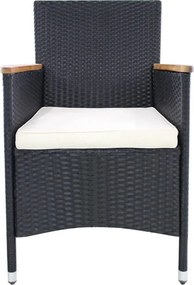 vidaXL Zahradní židle 2 ks s poduškami polyratan černé [42572]