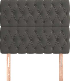 Čelo postele tmavě šedé 100x7x118/128 cm sametové 3116711