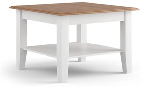 Bílý nábytek Konferenční stolek Belluno Elegante, malý, dekor bílý | zlatý dub, masiv, borovice