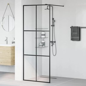 Zástěna do průchozí sprchy čiré ESG sklo 80 x 195 cm černá 151023