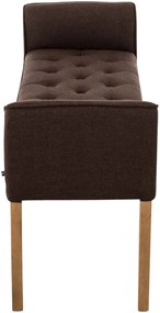 Lavice Cleopatra Chaiselongue látka, nohy antik světlé - Hnědá