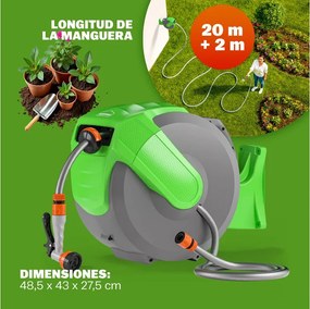 Gardebruk Naviják na hadici 20 m s postřikovačem a držákem na zeď
