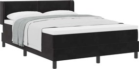 Postel s boxspringem s čelo Černý 190 x 140 cm samet 3341464