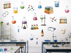 Škola chemie samolepky na zeď do učebny a třídy arch 75 x 62 cm
