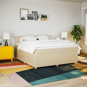 Box spring postel s matrací krémová 180x200 cm textil 3289840