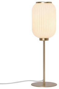 OnaDnes -20% Nordlux Opálově bílá skleněná stolní lampa Milford s mosaznou podstavou