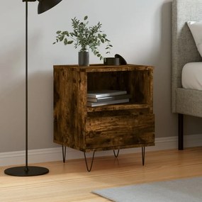 Noční stolek kouřový dub 40 x 35 x 50 cm kompozitní dřevo - Default Title