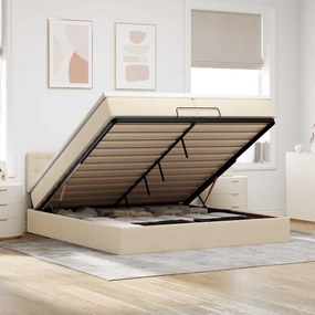 vidaXL Osmanská postel s matrací & LED diody Tmavě hnědá 140x190 cm