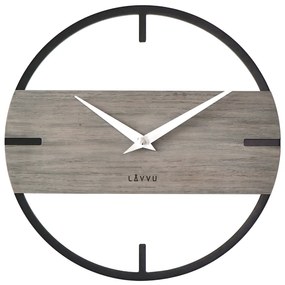 LAVVU Designové stylové dřevěné hodiny LOFT v industriálním vzhledu ⌀35cm LCT4011