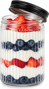 Zeller Present Sklenice na svačinu, dóza na jídlo, víko na závit RIBBED, 300 ml