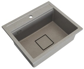 Gamma Quadro 5850, 1-komorový granitový dřez 580x495x220 mm, béžová, GMA-ZLE000231
