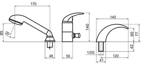 Novaservis Metalia 55 Baterie vanová, chrom 55047,0