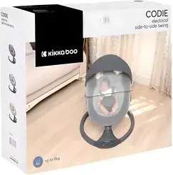 KikkaBoo Codie tmavě šedá / Houpací lehátko elektrické / Nosnost do 9