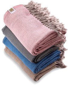 Vlněná deka Kostadina merino - modrá