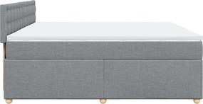 Box spring postel s matrací světle šedá 200 x 200 cm textil 3286801