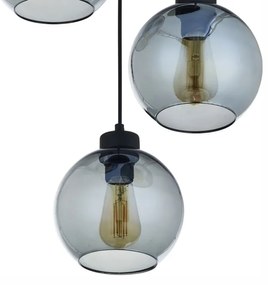 TK LIGHTING Lustr - CUBUS 2832, Ø 35 cm, 230V/15W/3xE27, grafit/černá