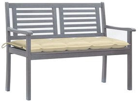2místná zahradní lavice s poduškou 120 cm šedá eukalyptus,  3061040 HangarStore.cz