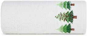 Bavlněný vánoční ručník bílý s jedlemi Šírka: 50 cm | Dĺžka: 90 cm