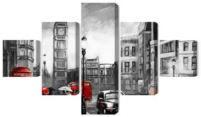 Vícedílný obraz Pohled Na Londýnské Ulice Nedostatek Nedostatek Přírodní plátno 150x90