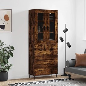 Skříň highboard kouřový dub 69,5 x 34 x 180 cm kompozitní dřevo - Default Title