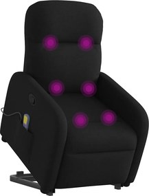 Zvedací masážní polohovací křeslo černé textil 3302984
