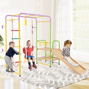 Costway 8 v 1 Prolézačka lezecká stěna a opice a žebřík a lano a gymnastický