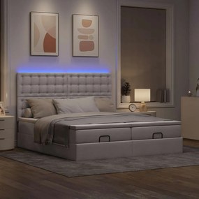Osmanský rám postele s matracíes taupe 200x200cm textil 3314594