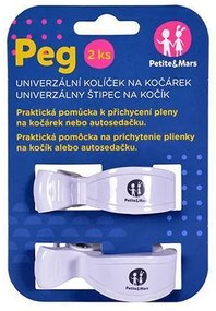 Klipy na kočárky 2ks bílé PETITE&amp;MARS