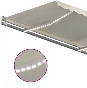 Automatická markýza LED a senzor větru 400x350 cm krémová 3068992