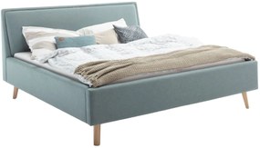 OnaDnes -20% Modro zelená látková dvoulůžková postel Meise Möbel Frieda 180 x 200 cm
