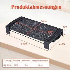 Costway Elektrický gril 2150 W stolní gril elektrický s dvojitou zónou
