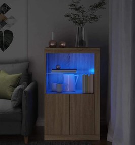 vidaXL Odkládací skříňka s LED osvětlením kompozitní dřevo [836624] Barva: dub sonoma
