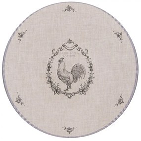 Servírovací plastový talíř béžový s kohoutem Devine French Rooster – 33 cm