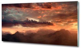 Wallmuralia Foto obraz sklo tvrzené Západ slunce hory 100x50