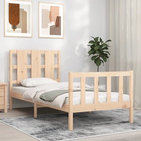 vidaXL Rám postele s čelem 100 x 200 cm masivní dřevo [3192222] Barva: Černá