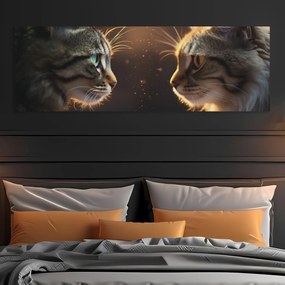 Obraz na plátně - Kočky z očí do očí FeelHappy.cz Velikost obrazu: 180 x 60 cm