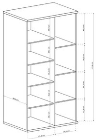 Obývací stěna CALI | 3 díly + ČERNÉ NOHY | sestava C | artisan