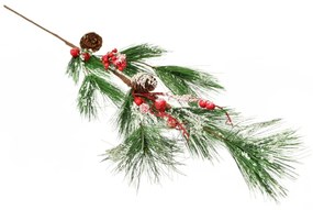 Umělá větvička borovice s dekorací, 75 cm
