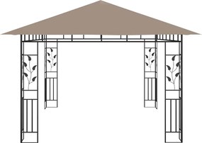 Altán s moskytiérou 4 x 3 x 2,73 m taupe 180 g/m² 312252