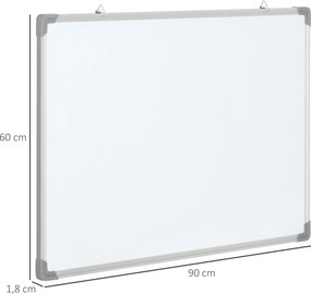 HOMCOM Magnetická tabule se 4 pery, 1 houbičkou, 10 magnety, suché stírání, bílá| Aosom